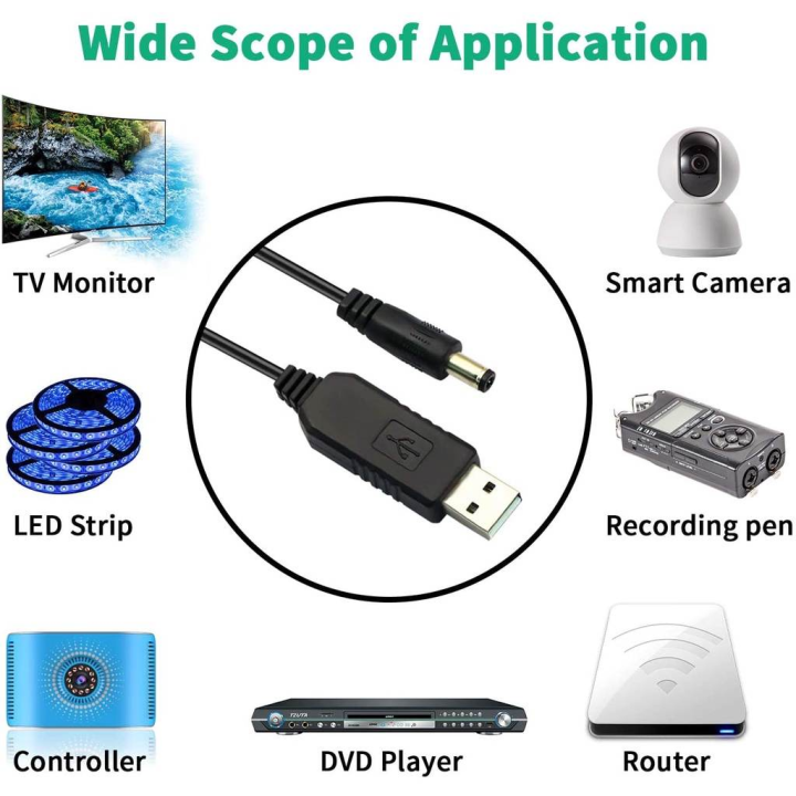 WiFi Router Step Up Line Demodulator to Mobile Power Boost Cables 5.5 ...