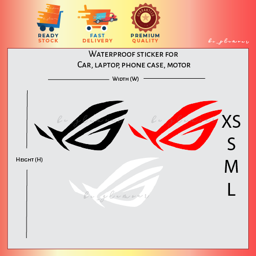 ROG logo republic of gamer car sticker reflective asus gaming stiker ...