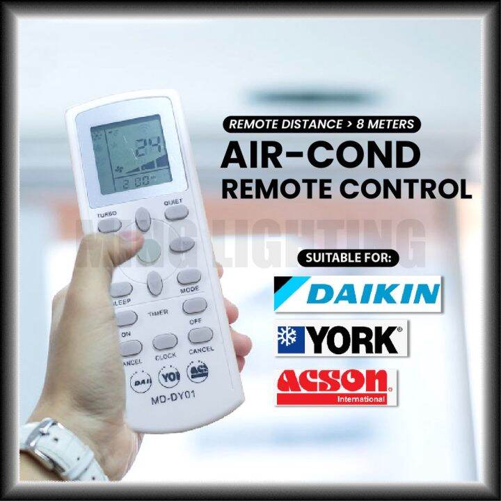 Aircon Remote Control Universal Set AAA Battery Air Conditioner Daikin ...