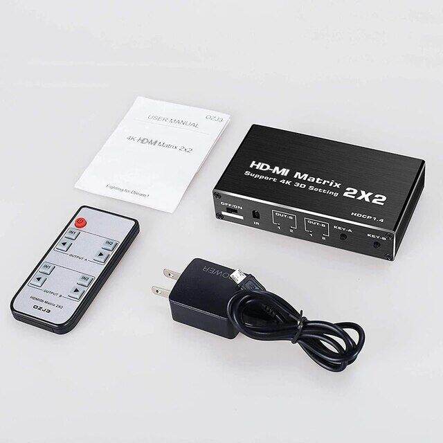 4K HDMI Matrix Switcher 2x2 Matrix HDMI Switch Splitter 2 in 2 out HDMI ...