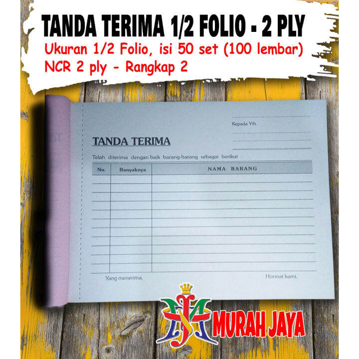 BUKTI TANDA TERIMA BARANG 1/2 FOLIO 2 RANGKAP | Lazada Indonesia