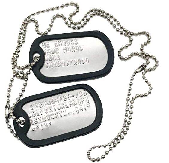 Stainless Steel The Dog Tag Military Set Of 2 Personalised Necklaces ...