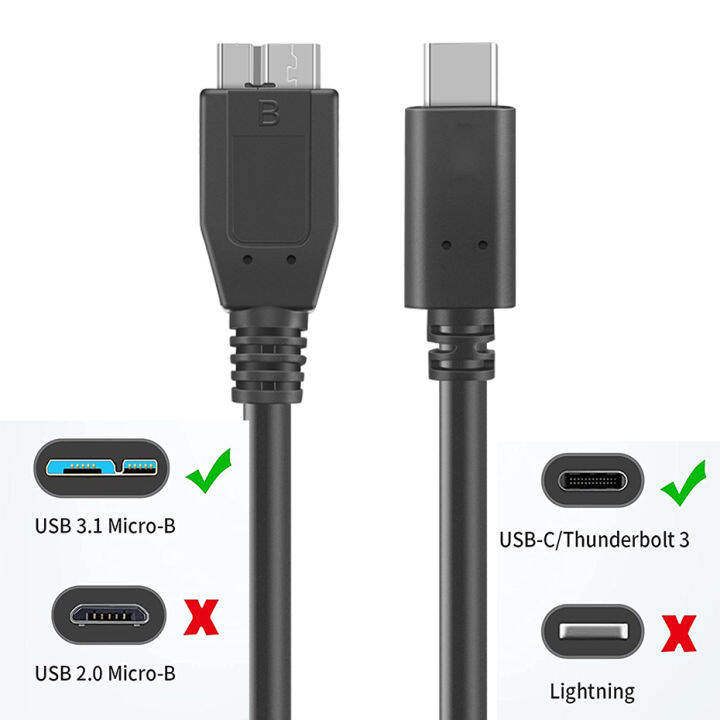 USB-C to Micro USB 3.1 cable for WD Seagate Samsung Toshiba Lacie ...