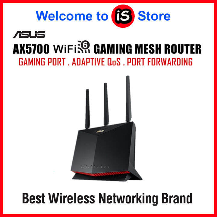 Asus RT-AX86U AX5700 Wifi 6 Gaming Mesh Router 802.11ax With Gaming ...