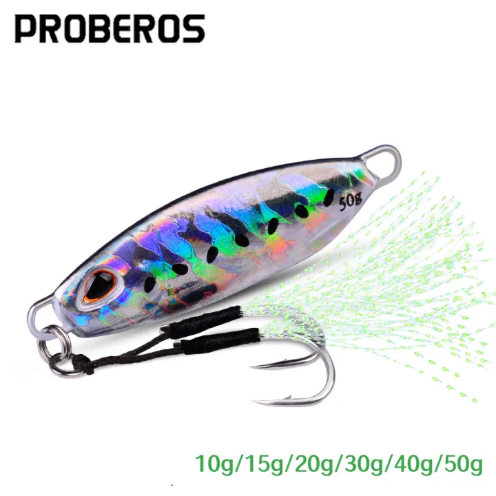 PROBEROS 1pc Metal Jig Lure 10g 15g 20g 30g 40g 50g Slow Jig Fishing Lure Casting Lead Fish ...