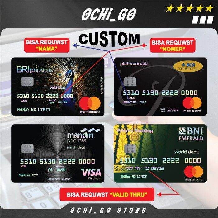 Stiker Atm Garskin Skin Card Custom Bank Prioritas Sticker Kartu Atm ...