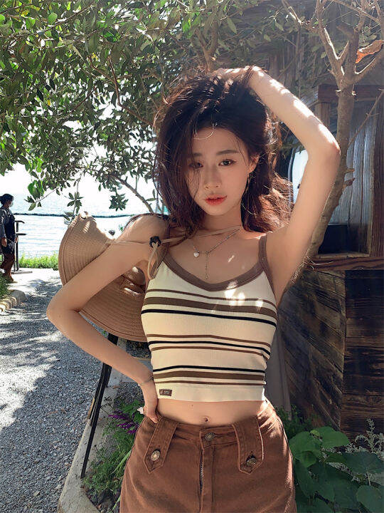 Gakki เสิ้อกล้ามสายเดี่ยวแขนกุดทรงสลิมฟิตผู้หญิง 42062# | Lazada.co.th