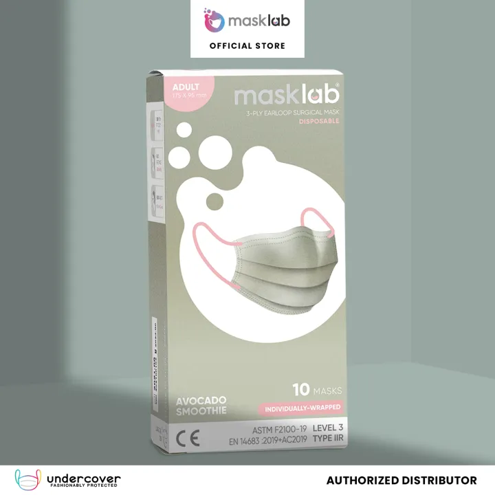 MASKLAB - Undercover Mask PH - Adult Surgical Avocado Smoothie (10 pcs.) | Lazada PH