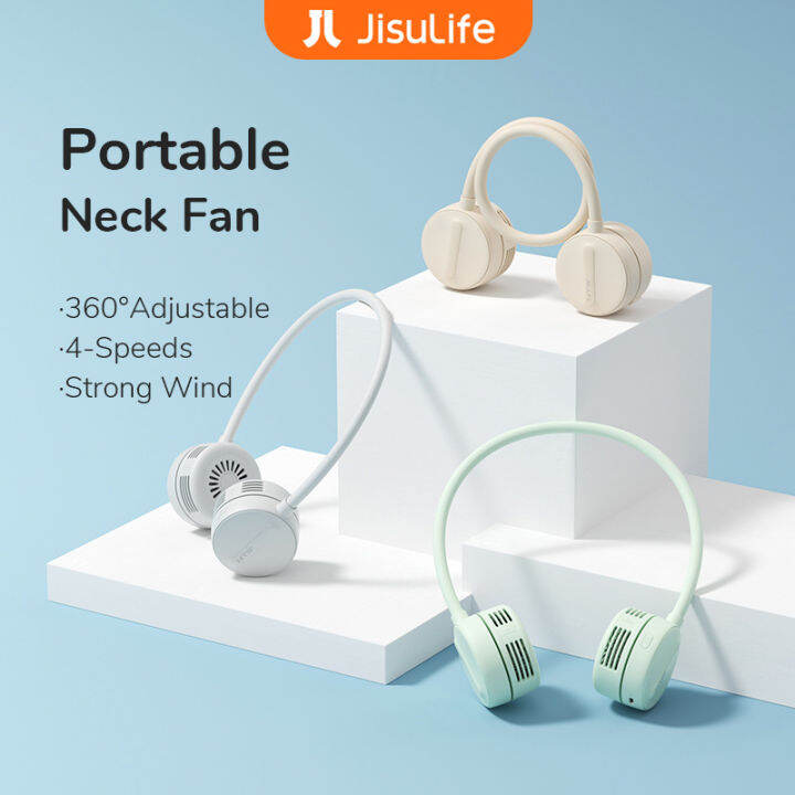 JISULIFE Portable Neck Fan USB Rechargeable Bladeless 360°Adjustable ...