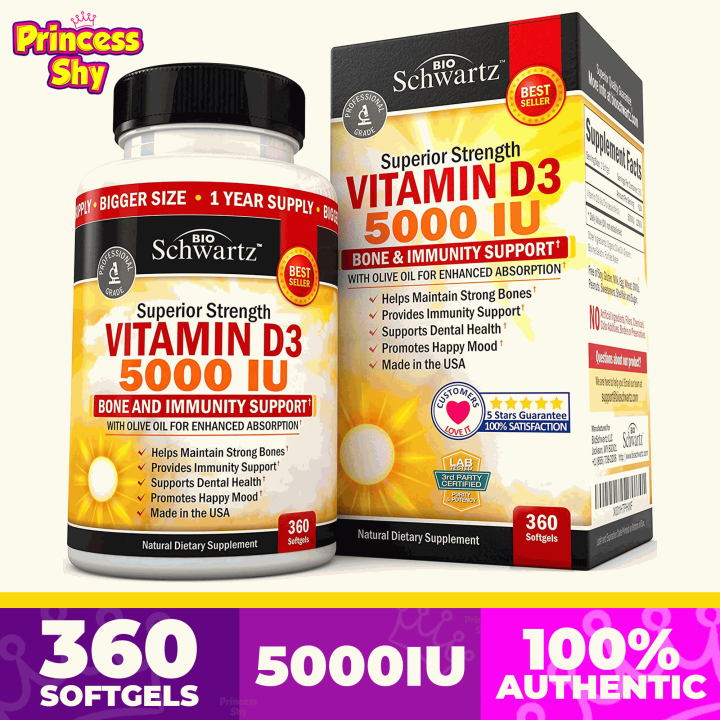 BioSchwartz Vitamin D3 5000 IU Bone & Immunity Support Advanced ...