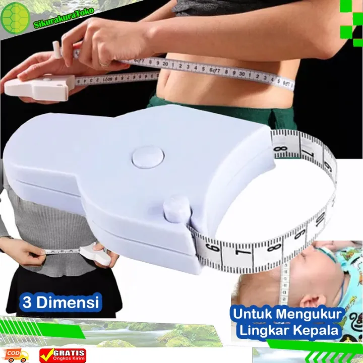 Meteran Badan 150cm Alat Ukur 3D untuk mengukur Lingkar Perut Kepala ...