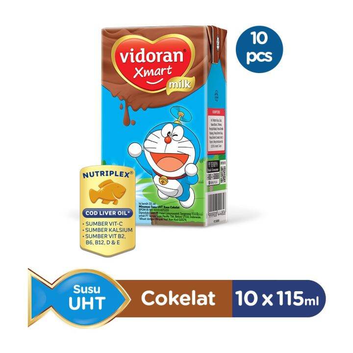 Susu Vidoran UHT Coklat 110ml Paket Isi 10 pcs Susu Vidoran Xmart UHT Susu Cair Cokelat [110 mL ...