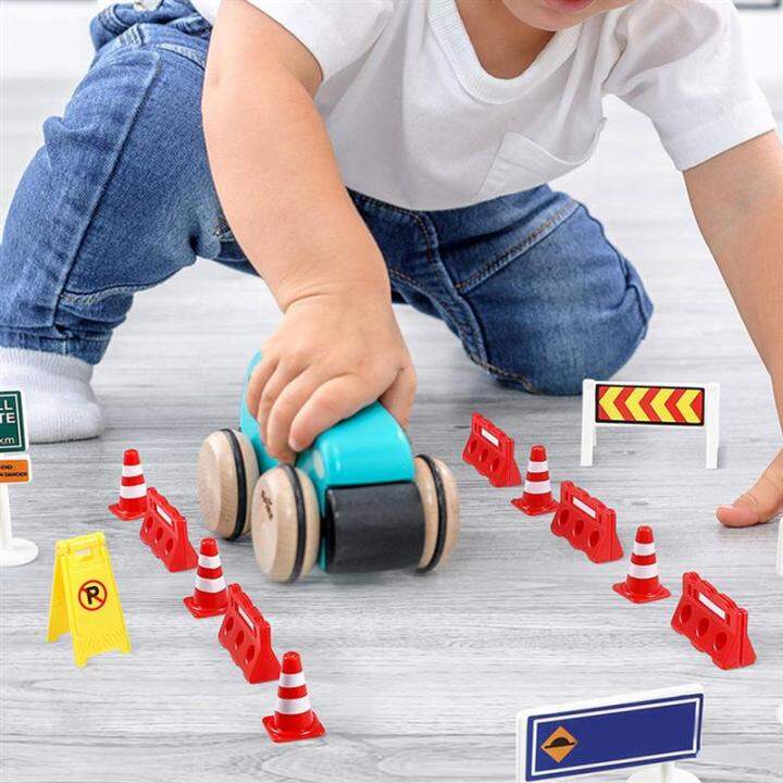 【CW】Traffic Signsroad S Cones Sign Street Mini Playset Kids Roadblock ...