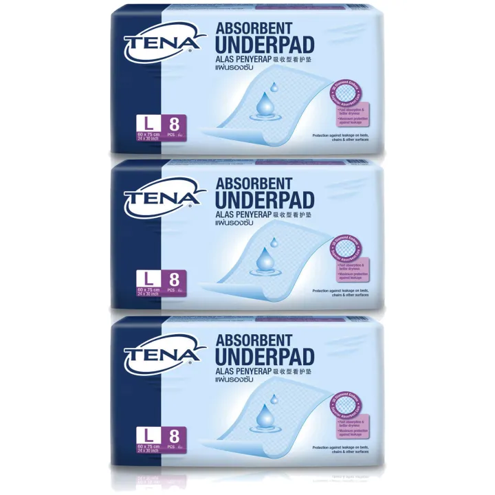 TENA Absorbent Underpad Large Size 3pack (8pcs per pack) | Lazada PH
