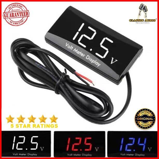 Classic Motorcycle LED Display Super Slim Universal Voltmeter Volt 8 ...