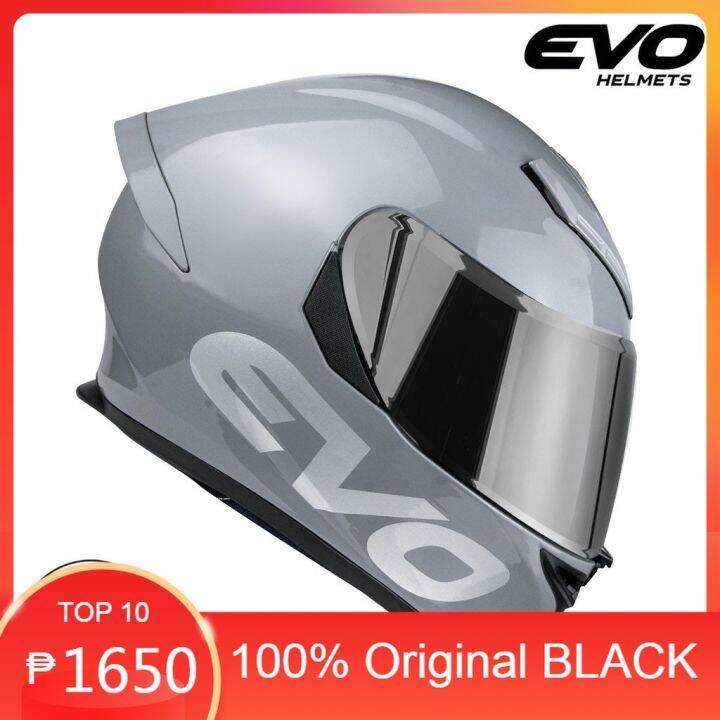 Legit EVO GSX 3000 V2 Plain Cool Gray Full Face Dual Visor Helmet with Free Clear Lens | Lazada PH