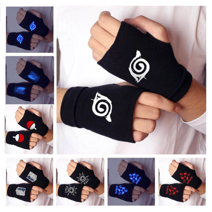 SUNGODDES Anime apparel Hatake Kakashi Cosplay Anime Gloves Half Finger ...