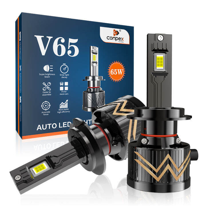 Conpex 2ชิ้นใหม่ V65 Led ไฟหน้า6000พันพลังงานสูง130วัตต์13000LM Led C ...