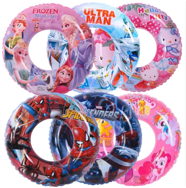 Inflatable Cartoon Character Swim Ring Floater for Kids Boys and Girls ...