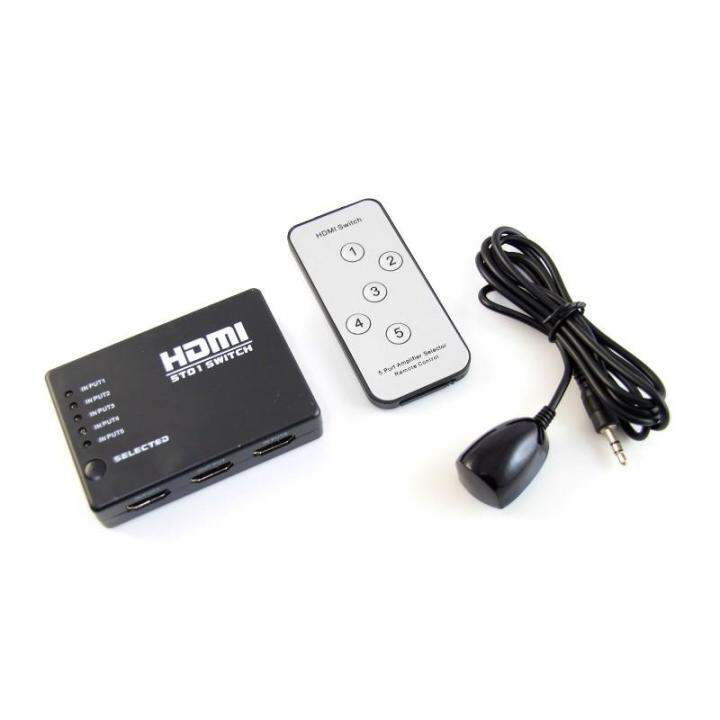 HDMI SWITCH 5 PORT FULL HD 1080P + REMOTE CONTROL CONVERTER HDMI 1 TO 5 ...