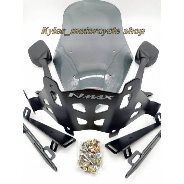 ( UPSCALE ) Visor w long windshield bracket and side mirror for nmax ...