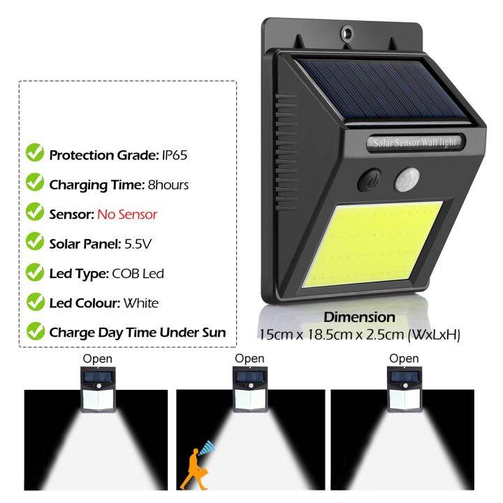 Lampu Dinding LED Tenaga Surya Lampu emergency outdoor Otomatis sensor gerak Senter tenaga ...