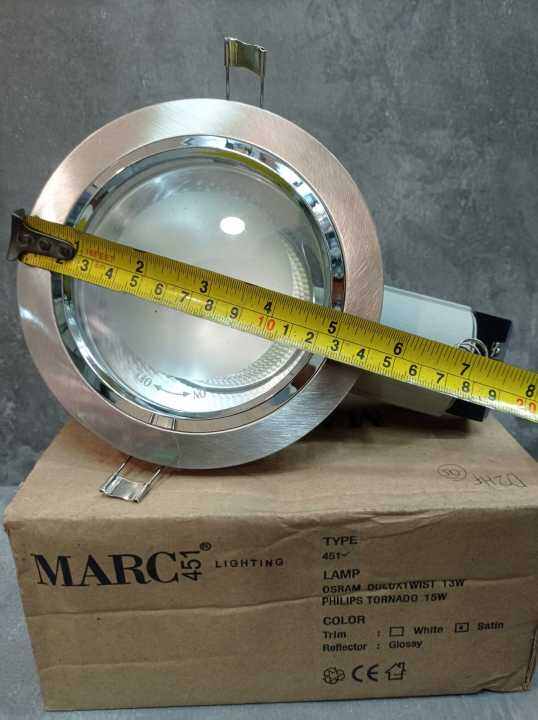 KAP DOWNLIGHT MIRING KACA SATIN 4 INCH - E27 - MARC - SILVER | Lazada ...