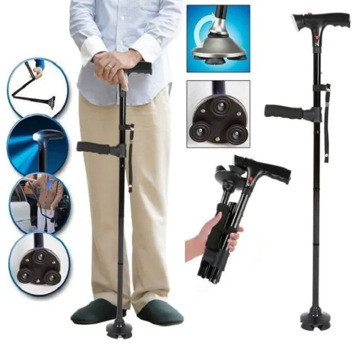 New Trusty Cane with LED Light, Adjustable Walking Stick Light Up ...