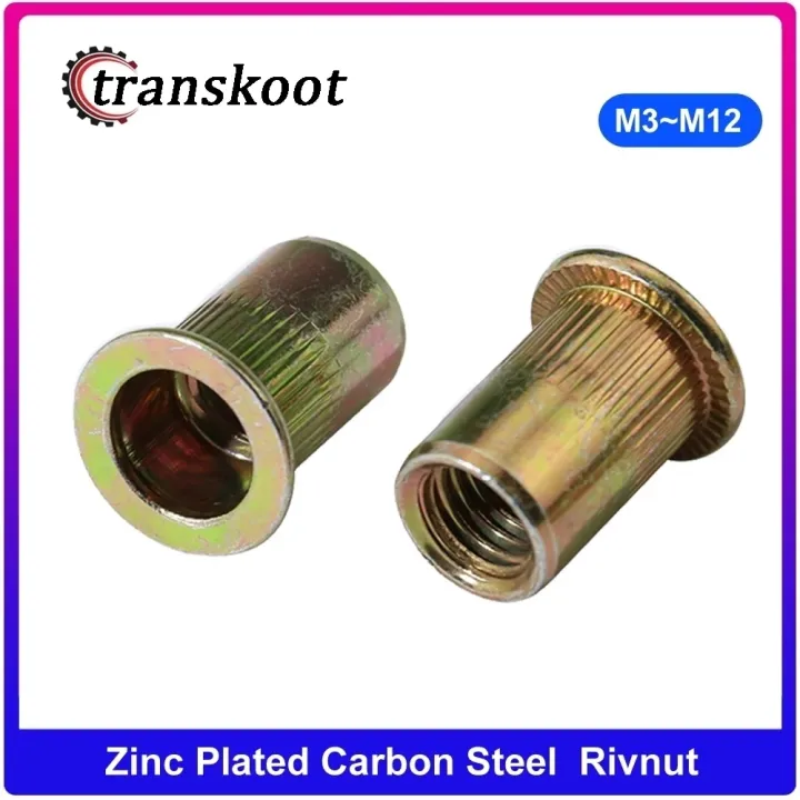 M3 M4 M5 M6 M8 M10 M12 Zinc Plated Carbon Steel Knurled Nuts Rivnut ...