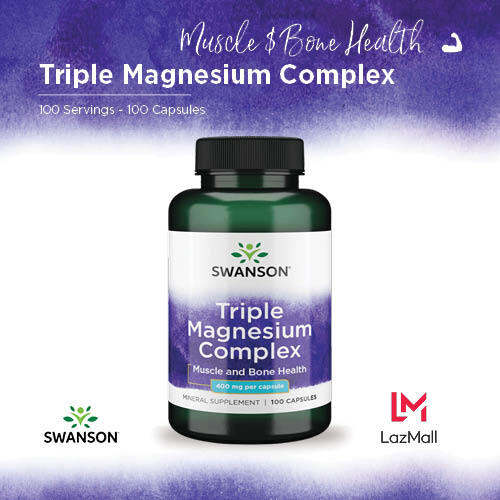 Swanson Triple Magnesium Complex 100 Caps Muscle and Bone Health ...