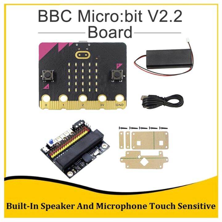BBC Micro:Bit V2.2 Kit Built-in Speaker Mic Touch Programmable Learning Development Board+IO BIT ...