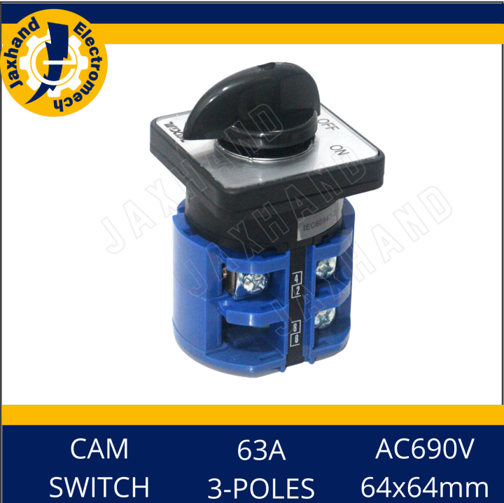 Cam Switch 63A, 3-poles, ON-OFF AC690V, 64x64mm | Lazada PH