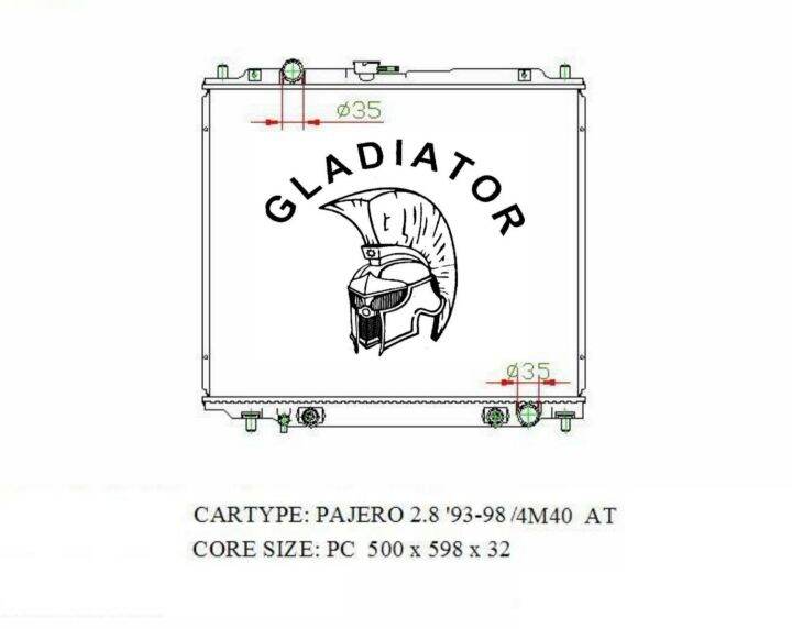 RADIATOR ASSEMBLY ( MR-340051 ) MITSUBISHI PAJERO 2.8 97-01 4M40 LOCAL ...