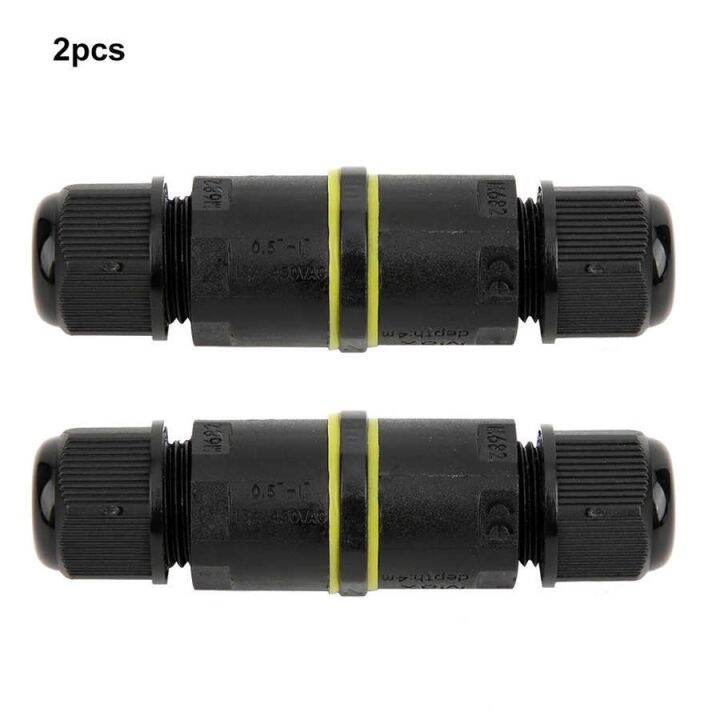 2Pcs Outdoor IP68 Waterproof Junction Box Cable Connector 3 Pin ...