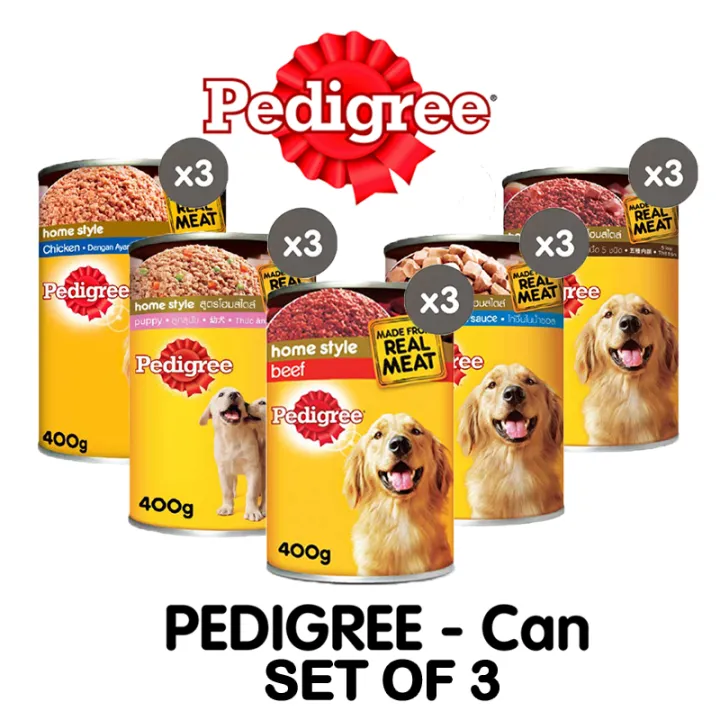 PEDIGREE Wet Can Dog Food Set of 3 (400g) | Lazada PH
