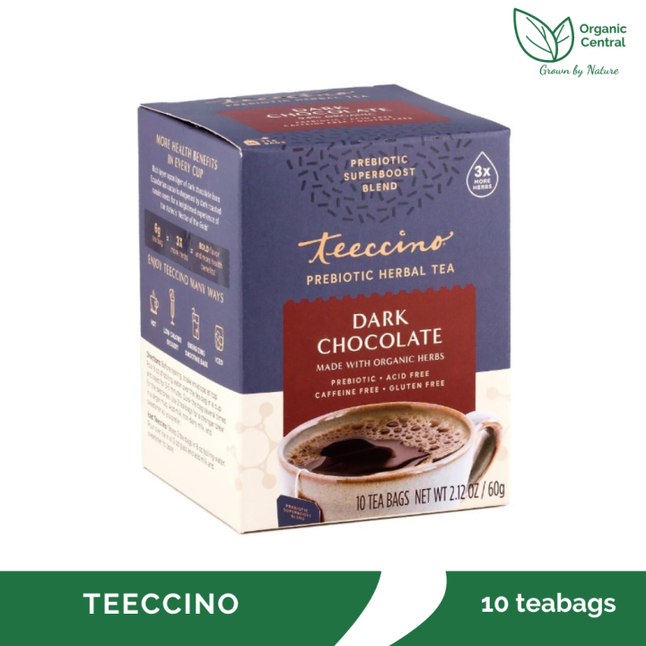 Teeccino Dark Chocolate Prebiotic Herbal Tea 10 Teabags | Lazada PH