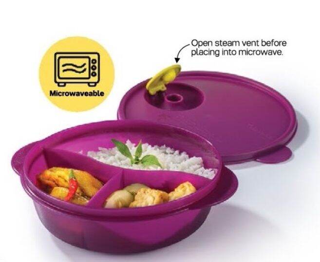 ready stock - Tupperware microwavable Crystalwave Divided Dish lunch ...
