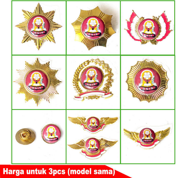 Pin Bros Anggota Osis Sekolah - Lencana Osis SMA Warna Coklat /3pcs ...