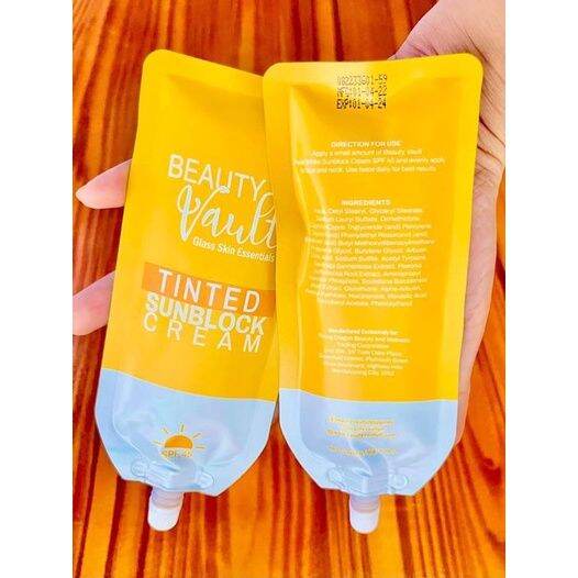 BEAUTY VAULT TINTED SUNBLOCK CREAM in 50g sachet | Lazada PH