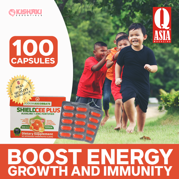 SHIELD CEE PLUS 500 mg Non - Acidic Vitamins with Zinc 100 Capsules ...