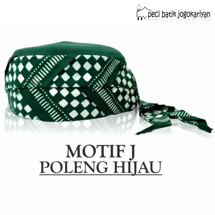 Peci Batik Jogokariyan Kopiah Songkok Udeng Kain Batik Khas Jogja Motif Poleng \[Hijau]\ Kopeah ...