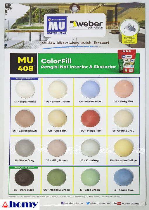 semen nat keramik MU-408 1kg colorfill MU 408 | Lazada Indonesia
