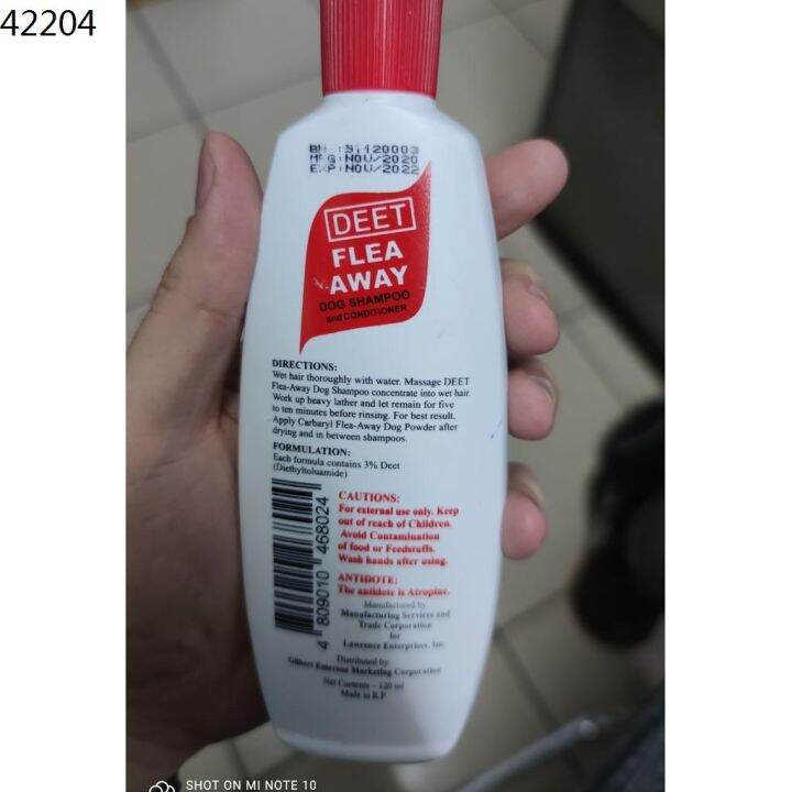 Deet Flea Away Dog Shampoo 120ml (Anti Flea / Kuto /Lice / Pulgas ...