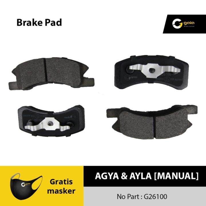 Brake pad Kampas Toyota Agya & Ayla Manual Depan GAIA G26100 Original ...