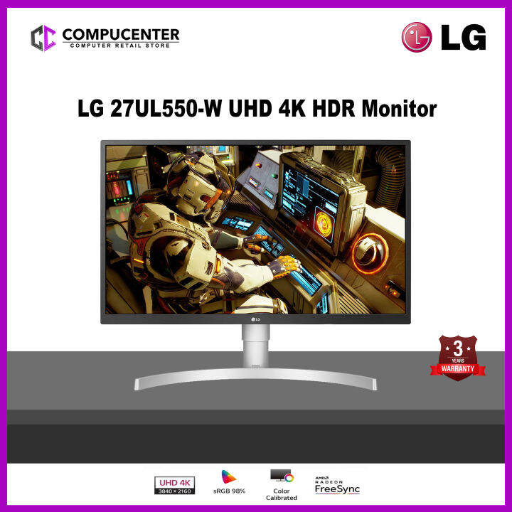 LG 27UL550-W UHD (3840 x 2160) 4K HDR Monitor 5ms (GtG at Faster ...