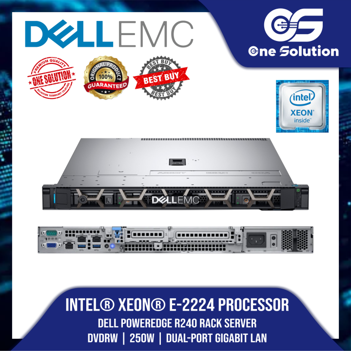 Intel® Xeon® E-2224 Processor | Dell PowerEdge R240 Rack Server | 8GB-16GB-32GB RAM | 1TB-2TB ...