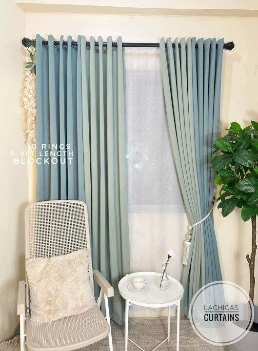 6IN1 BLOCKOUT HIGH QUALITY Dimmer Bedroom Curtains Double Layer Modern ...