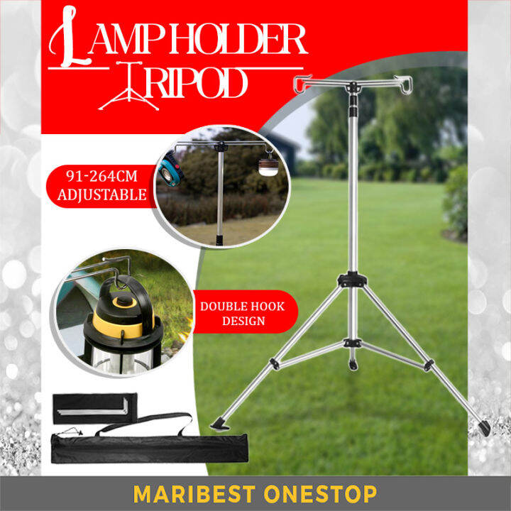 Lightweight Camping Lamp Holder Foldable Lantern Stand Tripod Removable ...