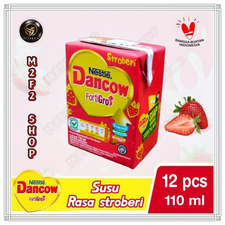 Susu Dancow Kotak Fortigro Stroberi UHT - 110 ml (Kemasan 12 Pcs ...