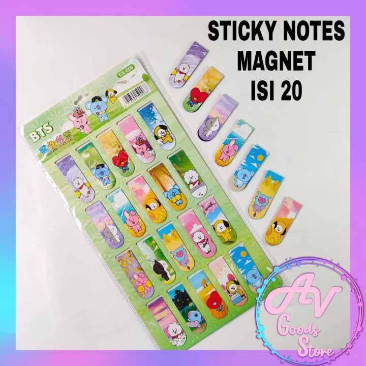 stick note magnet isi 20pcs / sticky notes magnet isi 20 / stick note ...